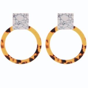 Jewelry | New Tortoise Shell Marble Hoop Earrings | Poshmark